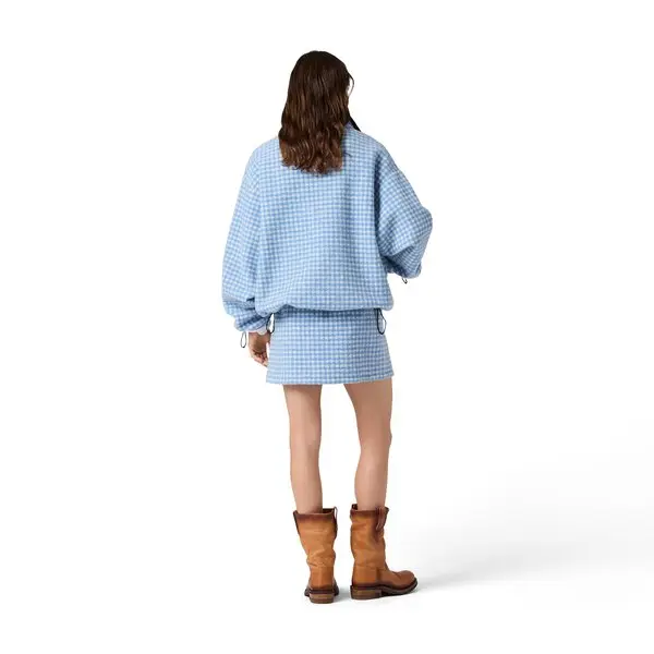 Miu Miu Gingham Check Fleece Jacket