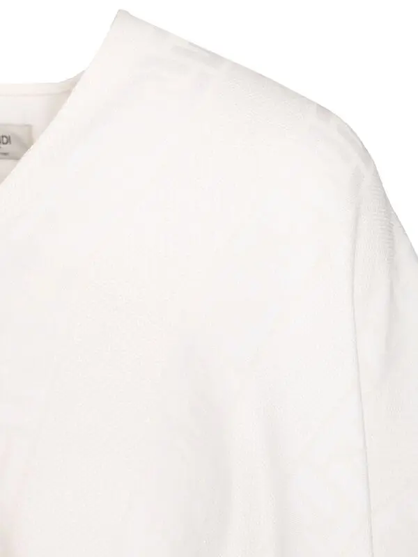 Fendi Ff Ivory Wool And Silk Poncho