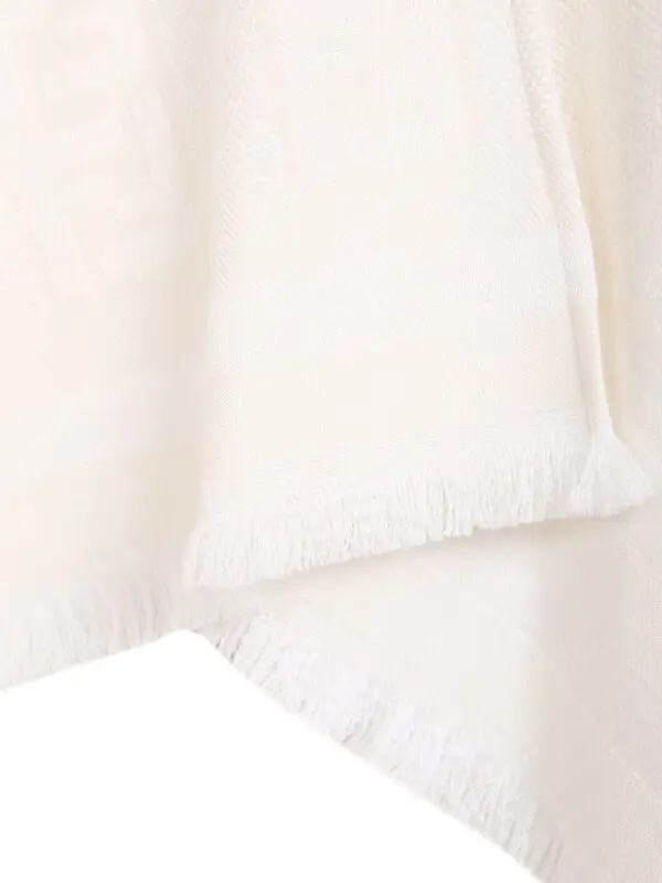 Fendi Ff Ivory Wool And Silk Poncho