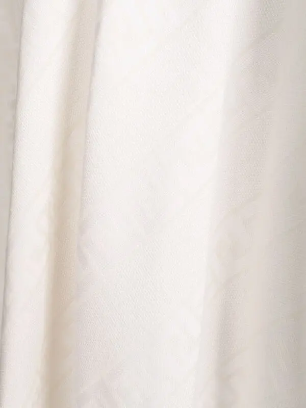 Fendi Ff Ivory Wool And Silk Poncho