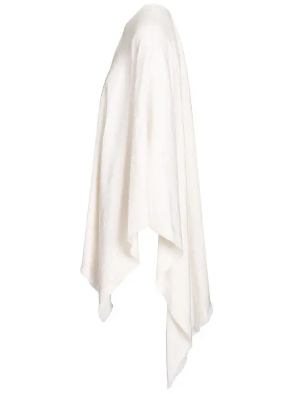 Fendi Ff Ivory Wool And Silk Poncho - White