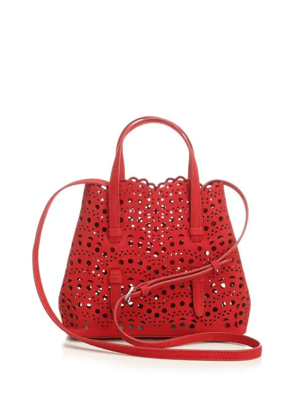 Alaïa Mina 20 Tote Bag With Vienne Motif - Red