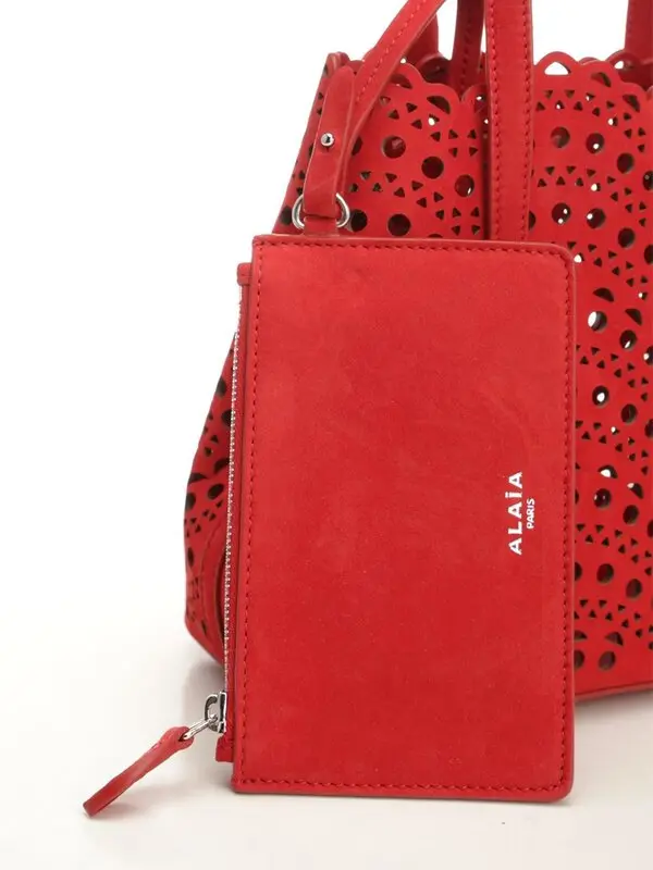 Alaïa Mina 20 Tote Bag With Vienne Motif - Red