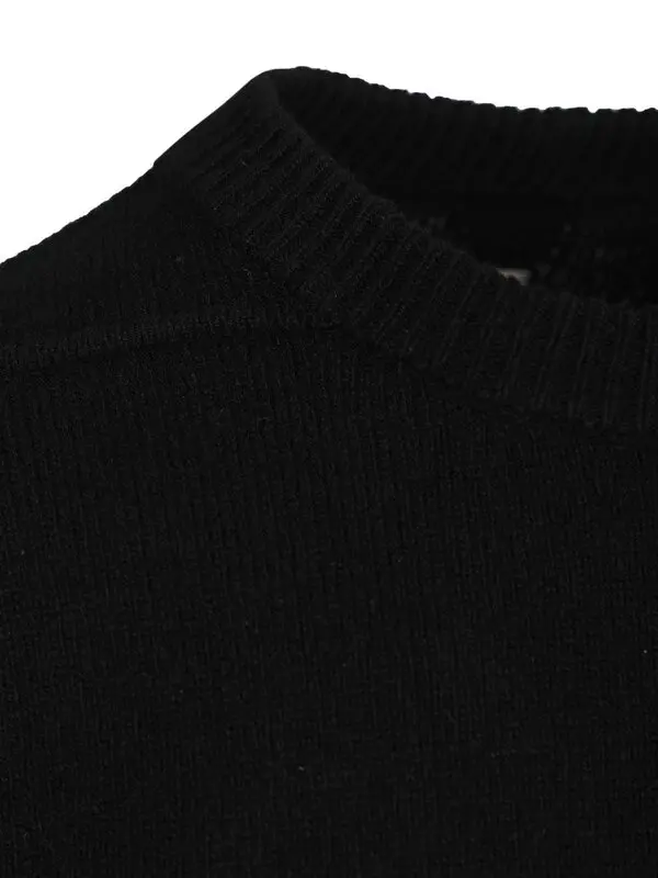 Rick Owens Crew Neck Fitted Sweater - Black