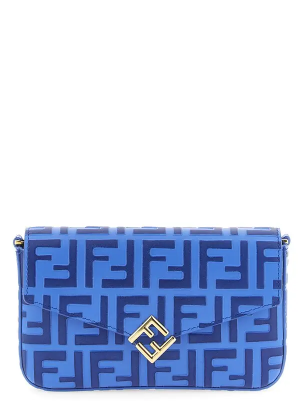 Fendi Ff Diamonds' Wallet On Chain - Blue