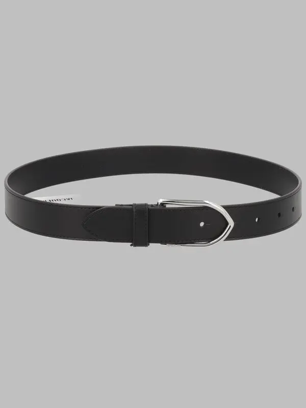 Jacquemus Cintura Bambino Belt With Silver Tone Buckle - Black