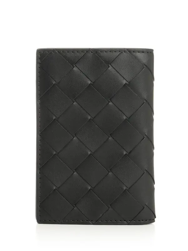 Bottega Veneta Leather Card Holder With Intrecciato Pattern
