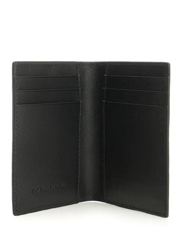 Bottega Veneta Leather Card Holder With Intrecciato Pattern