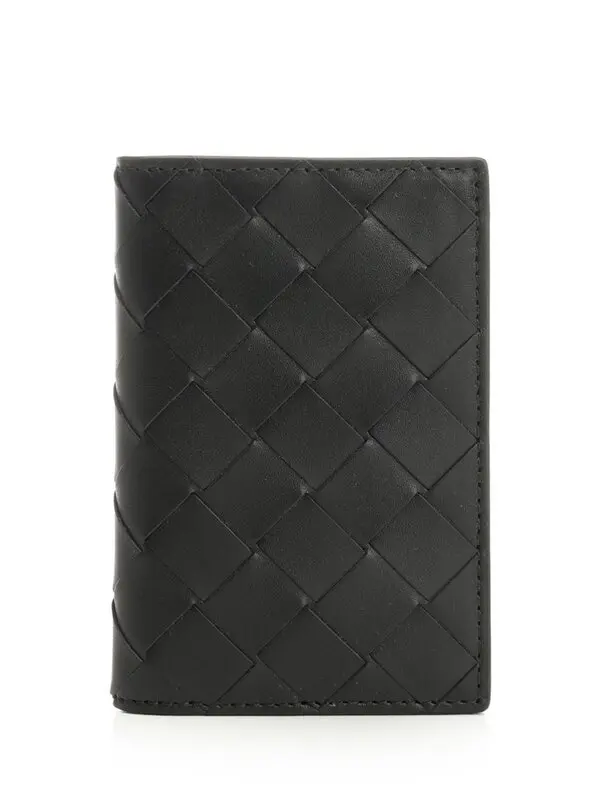Bottega Veneta Leather Card Holder With Intrecciato Pattern