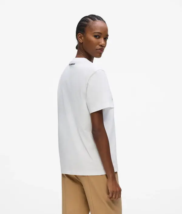 Karl Lagerfeld Organic Cotton T-shirt With Bag Motif - White