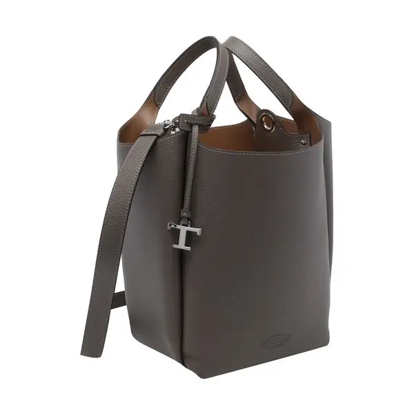 TOD'S Small Leather Bucket Bag - Green