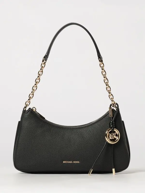Michael Kors Nolita Medium Hammered Leather Clutch With Chain - Black