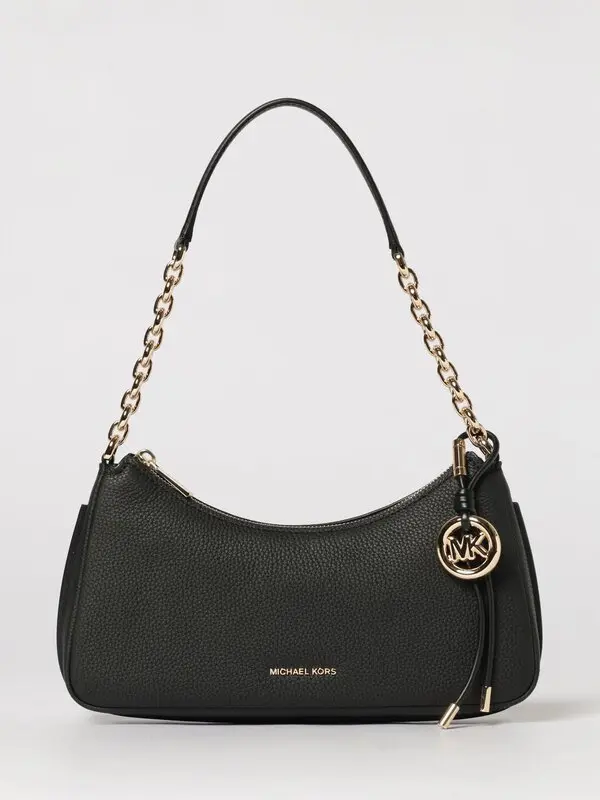 Michael Kors Nolita Medium Hammered Leather Clutch With Chain - Black