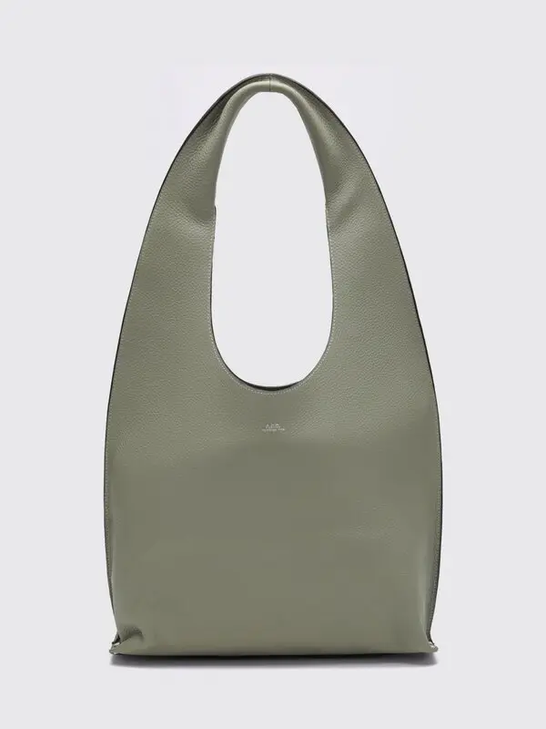 A.p.c. Grained Cowhide Leather Shoulder Bag - Green