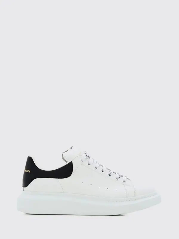 Alexander McQueen Oversize Calf Leather Sneakers With Suede Insert And Chunky Sole - White