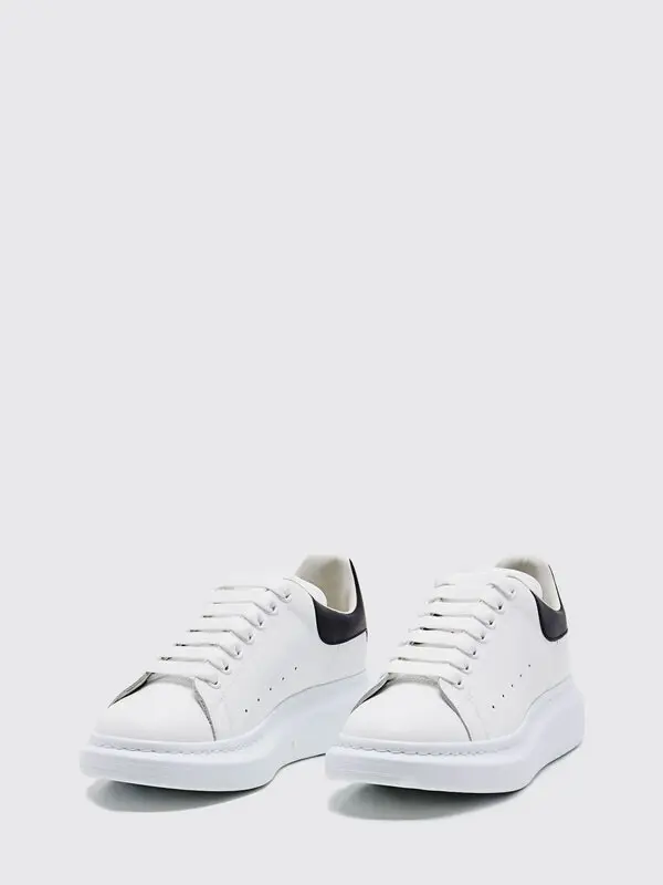 Alexander McQueen Oversize Calf Leather Sneakers With Suede Insert And Chunky Sole - White