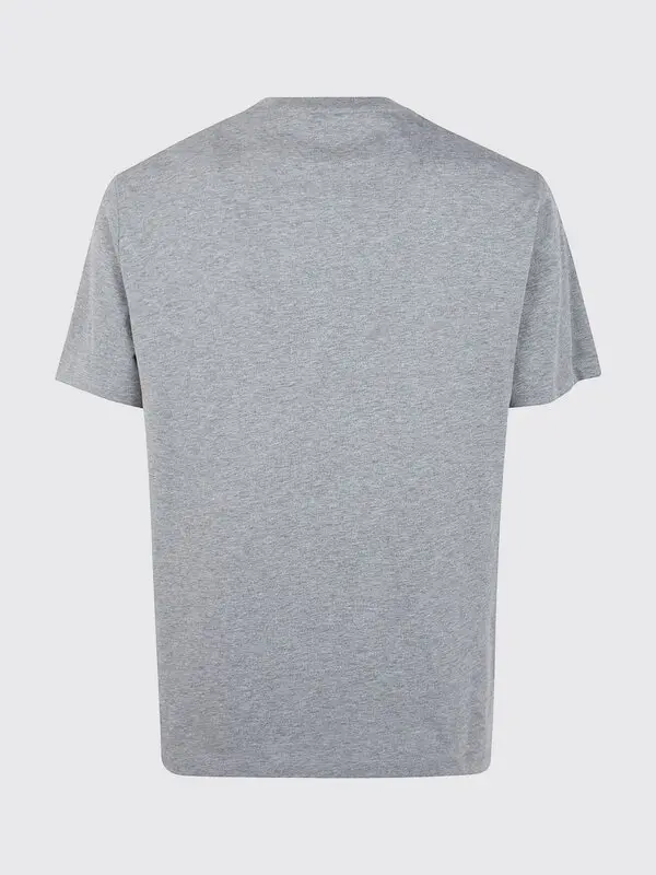 Emporio Armani Graphic Print Cotton T-shirt With Contrast Logo - Grey 1