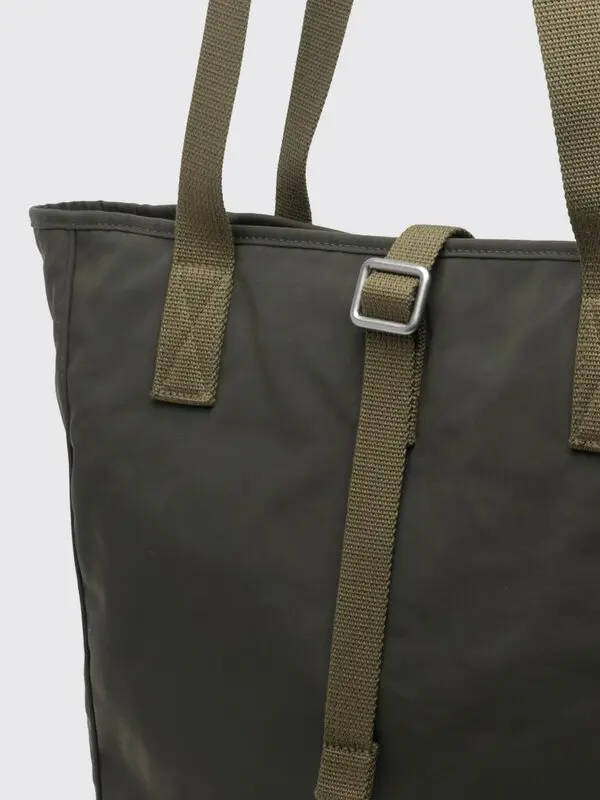 A.p.c. Archive Tote Bag In Nylon With Double Handle And Printed Logo - Green