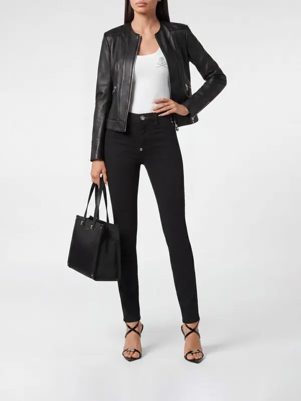 Philipp Plein High-waisted Skinny Jeans In Five-pocket Stretch Denim - Black 1