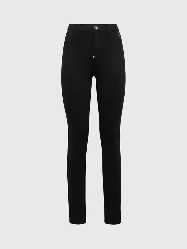 Philipp Plein High-waisted Skinny Jeans In Five-pocket Stretch - Black 1