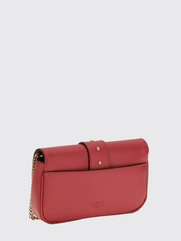 Pinko Love Bag One Mini Leather Crossbody Bag With Love Birds Logo - Red