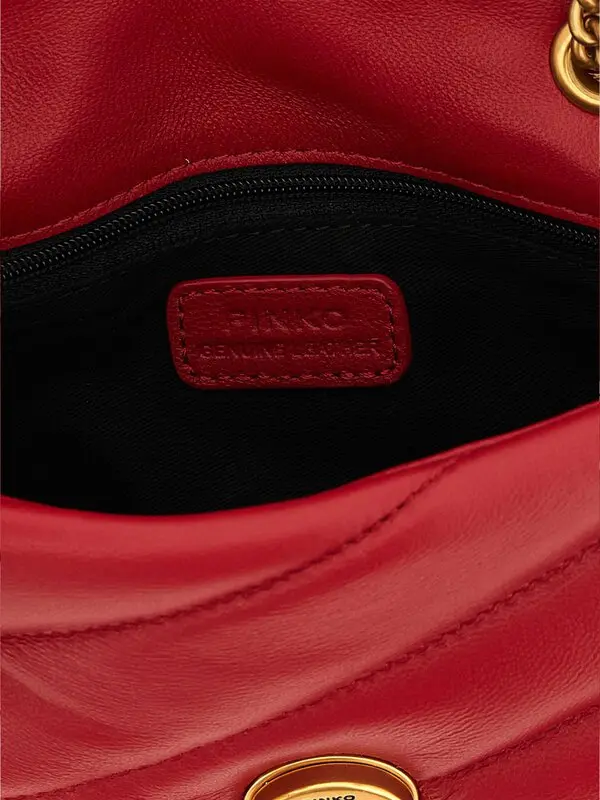 Pinko Baby Love Bag Puff Mini Quilted Nappa Bag With Love Birds Logo