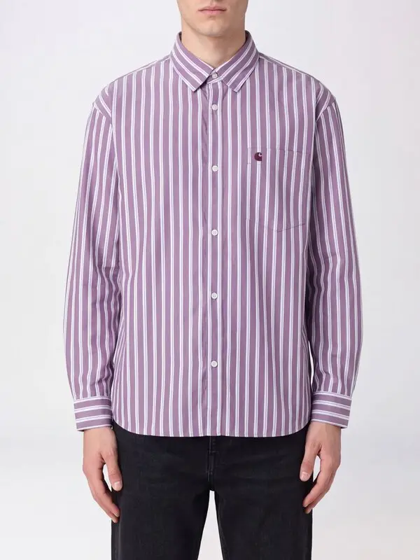 Carhartt Work In Progress Cotton Poplin Shirt With Embroidered Logo