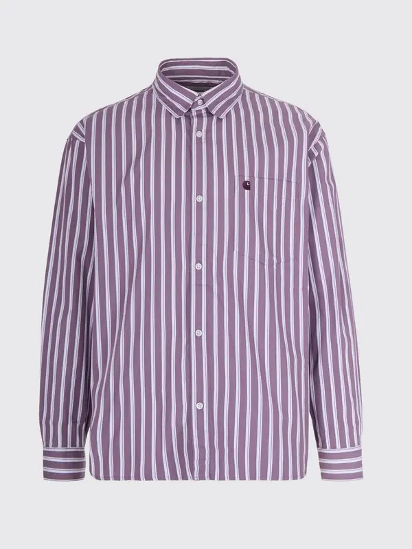 Carhartt Work In Progress Cotton Poplin Shirt With Embroidered Logo