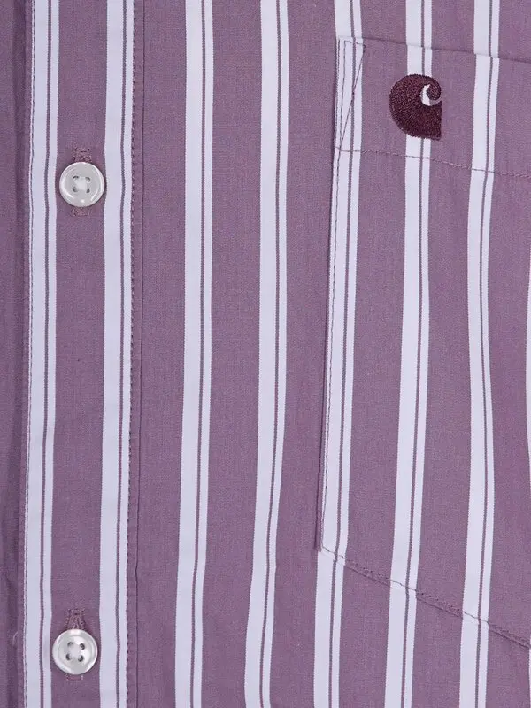 Carhartt Work In Progress Cotton Poplin Shirt With Embroidered Logo