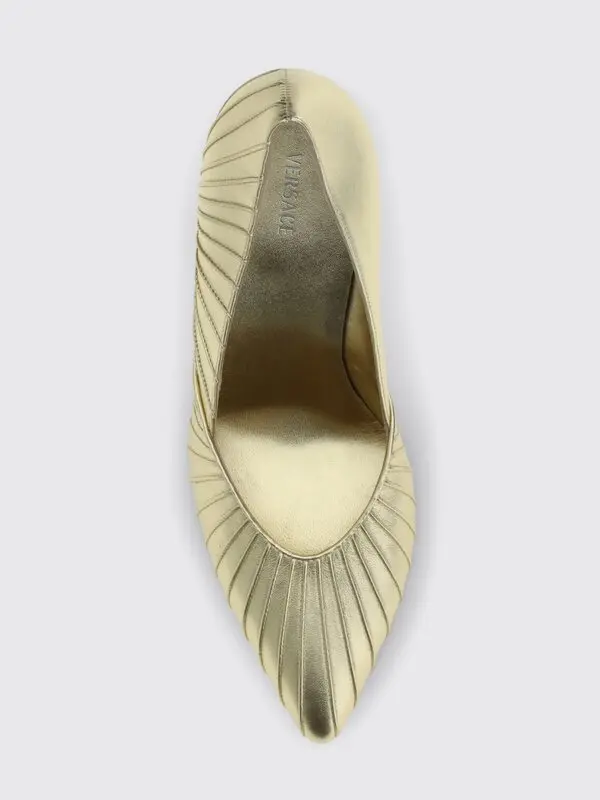 Versace Draped Laminated Leather Pumps