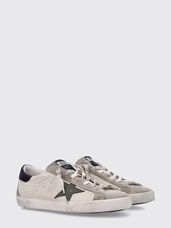 GOLDEN GOOSE Super-star Distressed Leather Sneakers With Contrast Logo