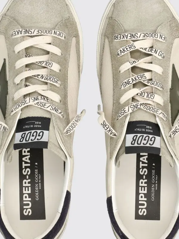 GOLDEN GOOSE Super-star Distressed Leather Sneakers With Contrast Logo