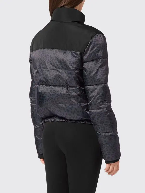 PLEIN SPORT Animal Print Nylon Short Puffer Jacket With High Collar