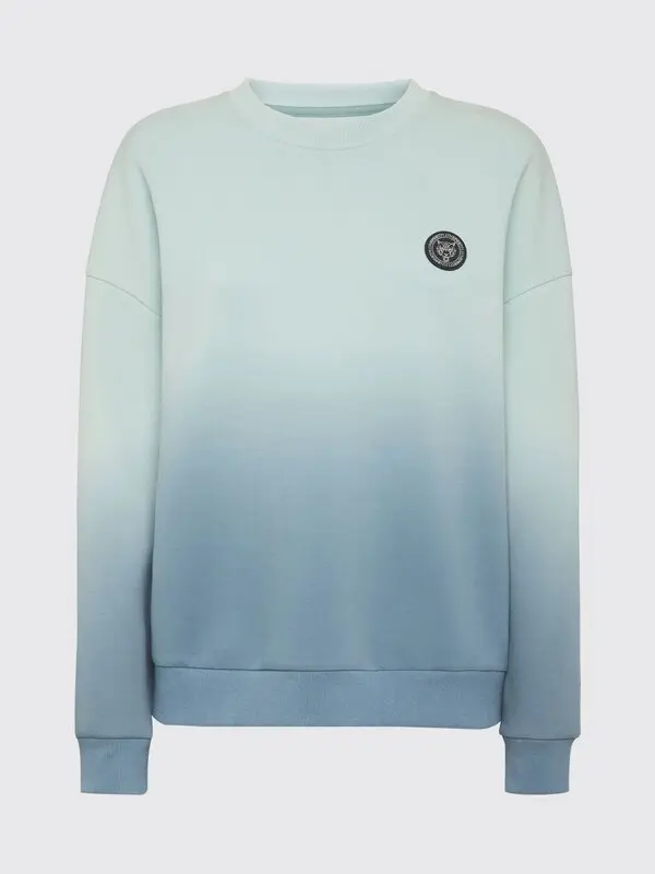 PLEIN SPORT Abstract Print Jersey Sweatshirt With Dropped Shoulders - Turquoise