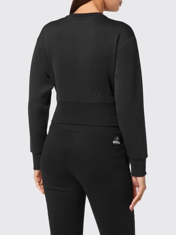 PLEIN SPORT Slim Fit Bustier Sweatshirt In Jersey With Long Sleeves