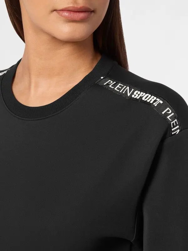 PLEIN SPORT Slim Fit Bustier Sweatshirt In Jersey With Long Sleeves
