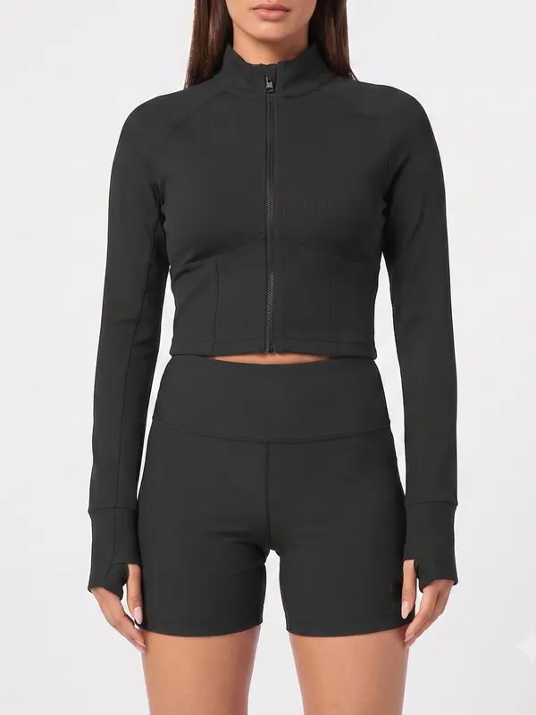 PLEIN SPORT Long-sleeve Slim Fit Sports Top In Jersey With Zip Closure - Black