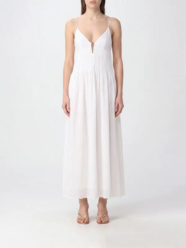 Tory Burch V-neck Spaghetti Strap Maxi Dress - White