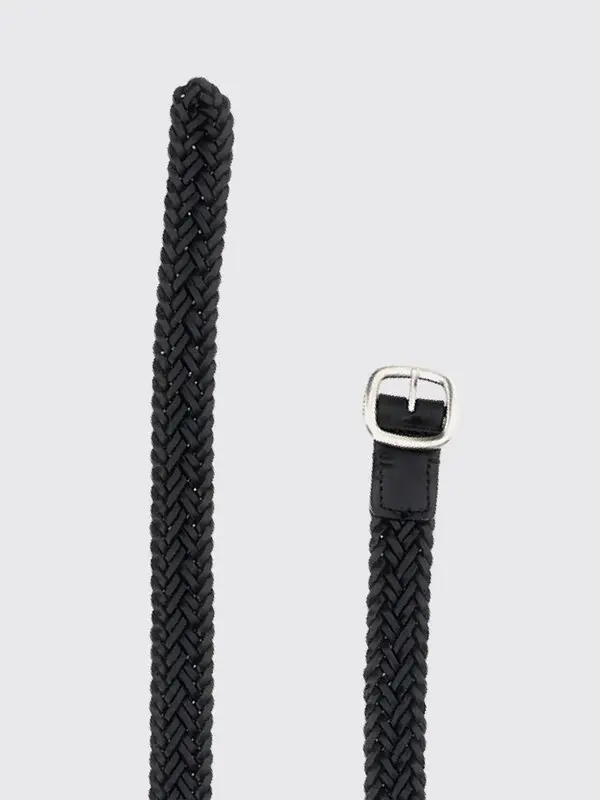 Hereu Woven Calfskin Belt With Pin Buckle Closure - Black