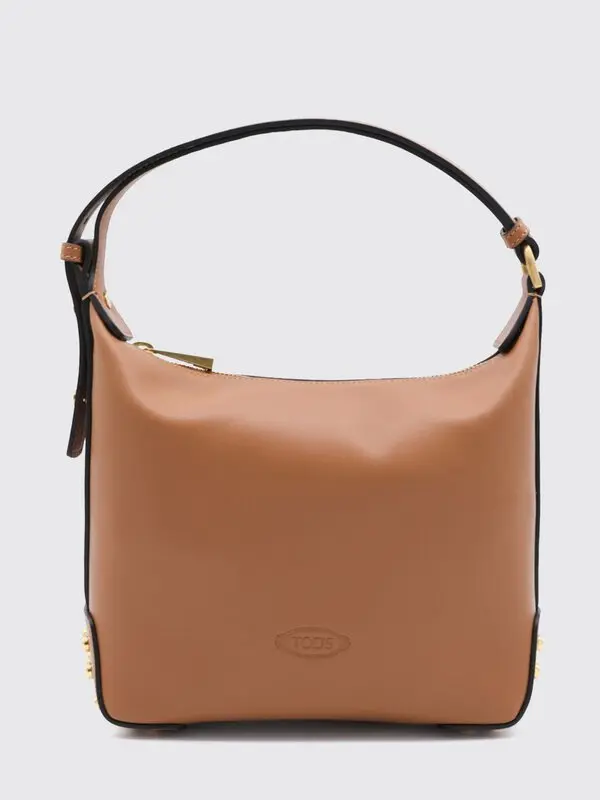 TOD'S Studded Leather Shoulder Bag - Brown