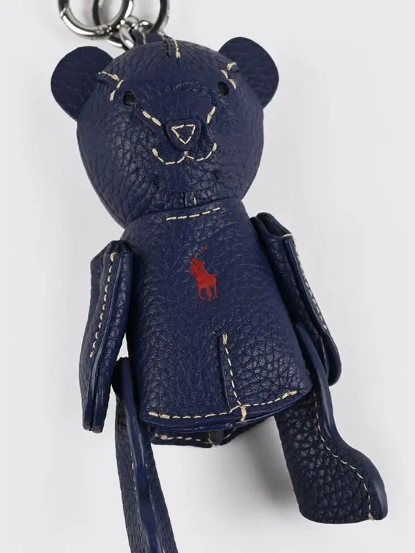 Polo Ralph Lauren Leather Teddy Bear Key Charm - Ink