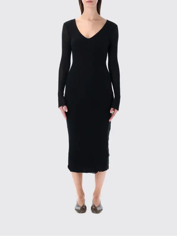 JAMES PERSE V-neck Cotton And Cashmere Midi Sheath Dress