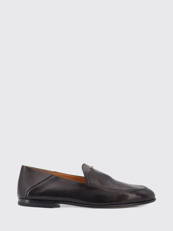 TOD'S Flat Smooth Leather Loafers With Metallic Logo