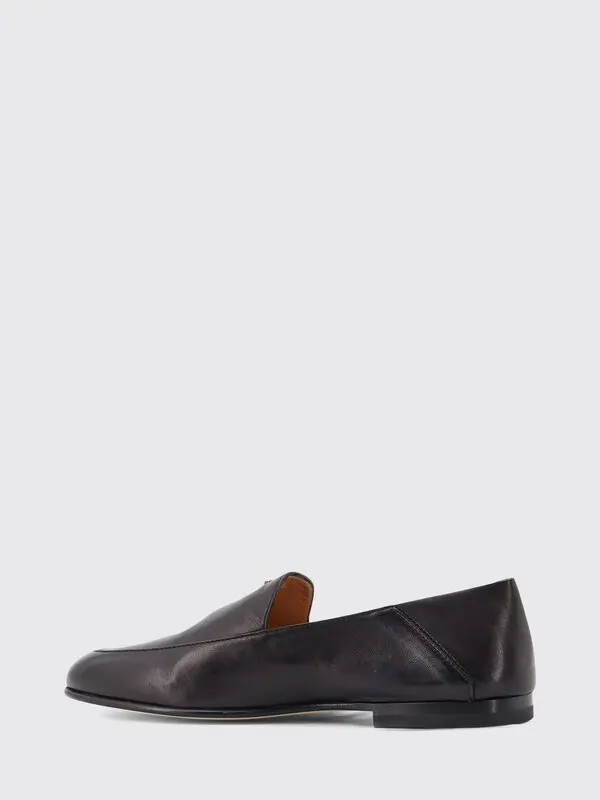 TOD'S Flat Smooth Leather Loafers With Metallic Logo
