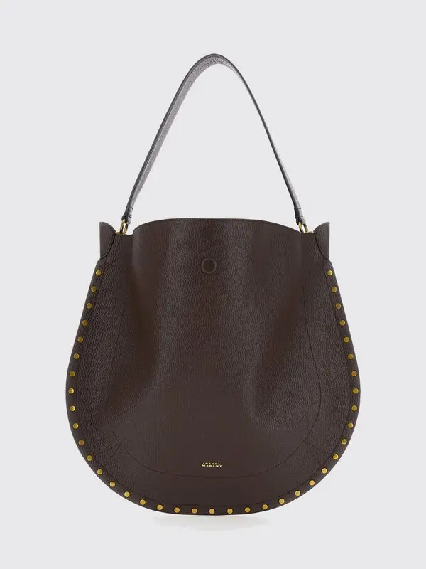 Isabel Marant Étoile Oskan Studded Calfskin Hobo Bag With Removable Pouch - Brown