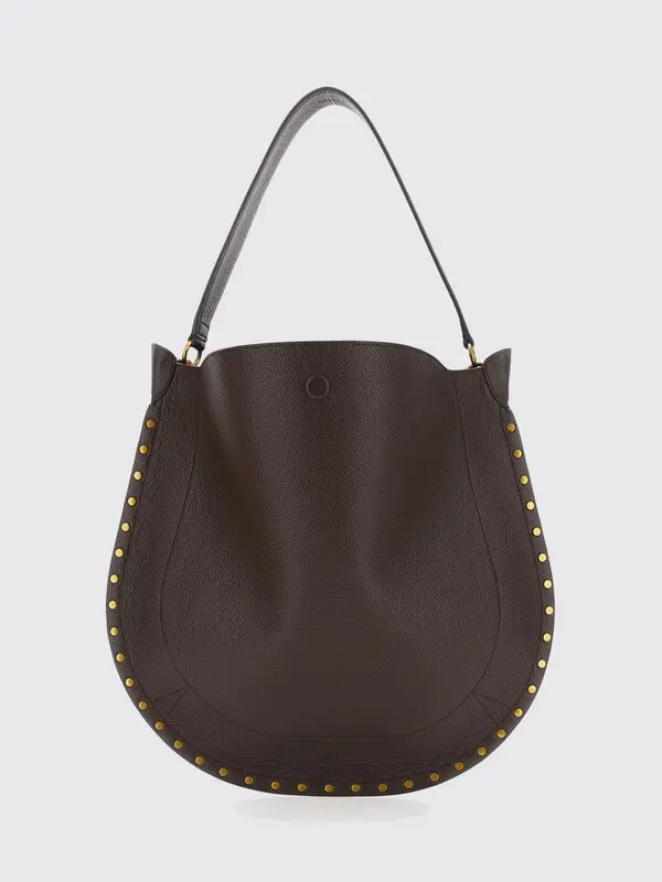 Isabel Marant Étoile Oskan Studded Calfskin Hobo Bag With Removable Pouch - Brown