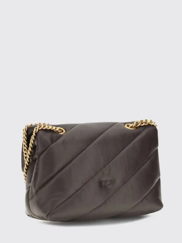 Pinko Classic Love Bag Puff Mini Bag In Quilted Nappa With Love Birds Buckle - Brown