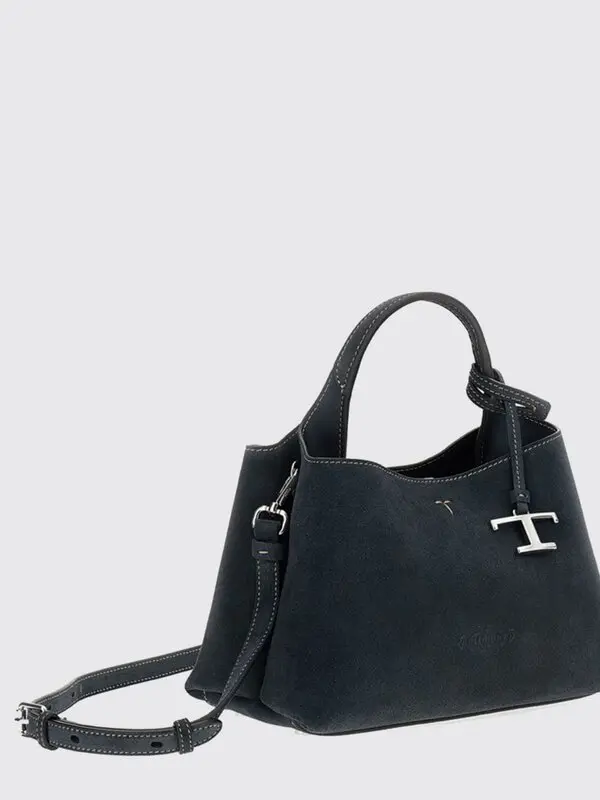 TOD'S Small Calfskin Handbag With Removable Shoulder Strap - Blue