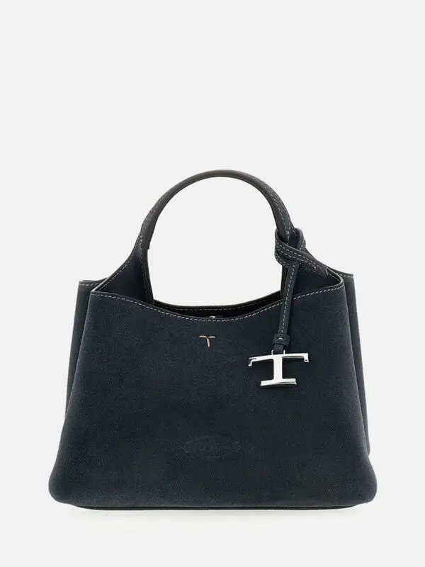TOD'S Small Calfskin Handbag With Removable Shoulder Strap - Blue