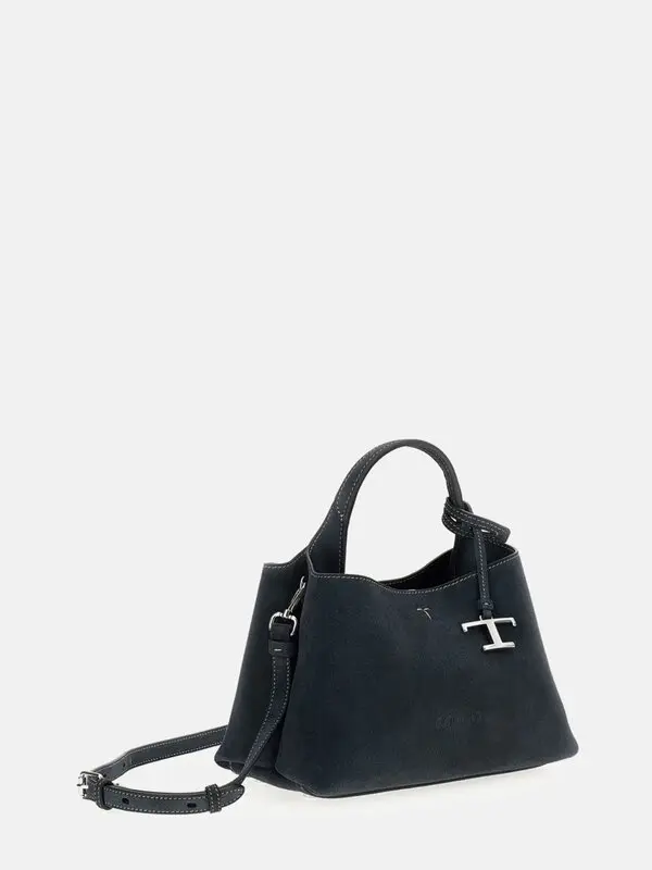 TOD'S Small Calfskin Handbag With Removable Shoulder Strap - Blue